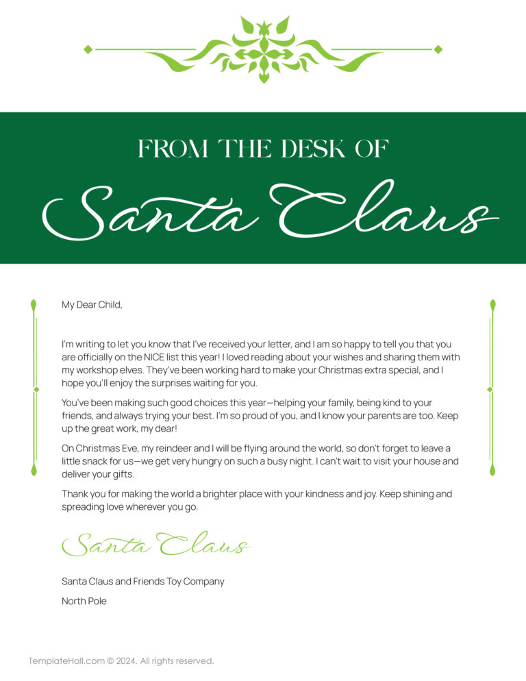12 Printable Letter from Santa Templates [Free PDF & AI Formats]