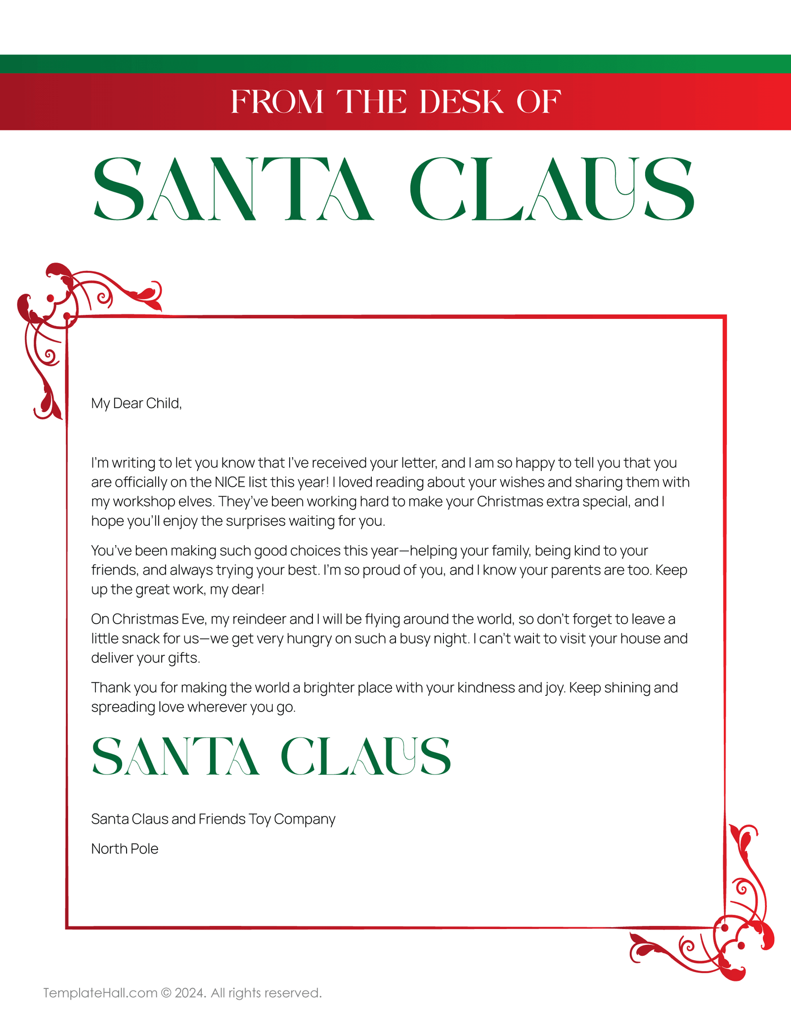 12 Printable Letter from Santa Templates [Free PDF & AI Formats]