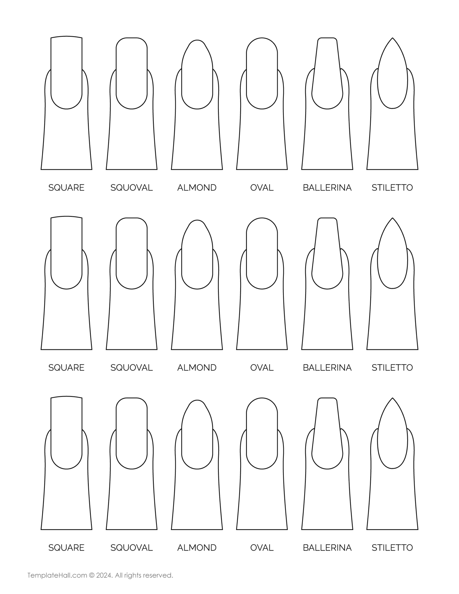 9+ Printable Nail Shape Templates [Free PDF Download]