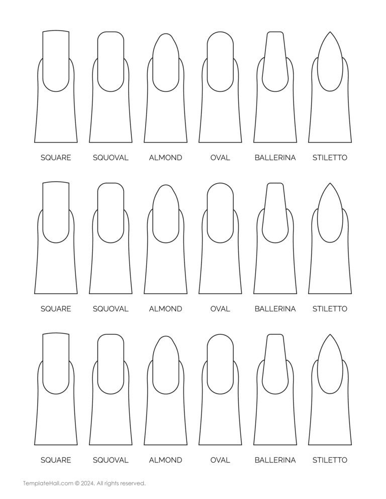 9+ Printable Nail Shape Templates [Free PDF Download]