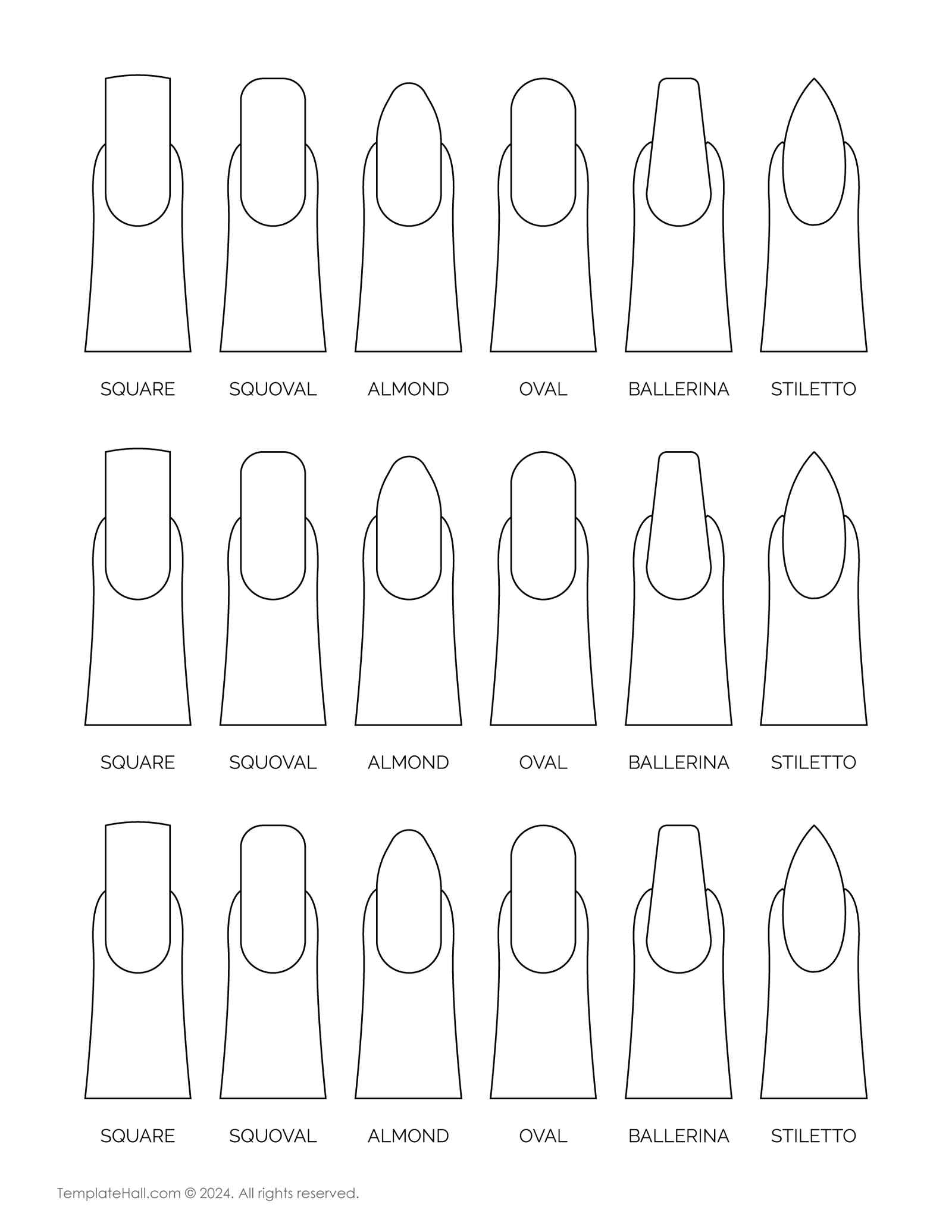 9+ Printable Nail Shape Templates [Free PDF Download]
