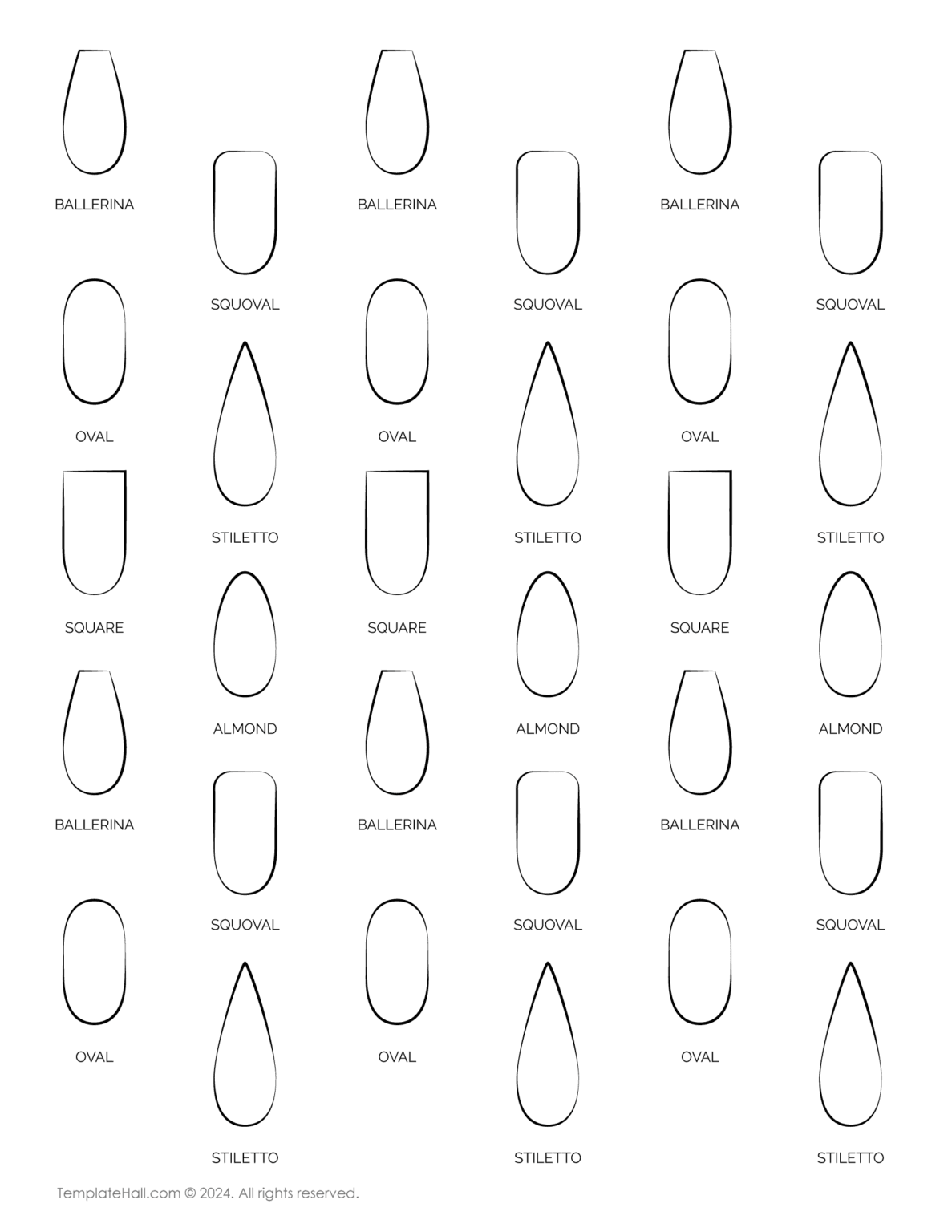 9+ Printable Nail Shape Templates [Free PDF Download]