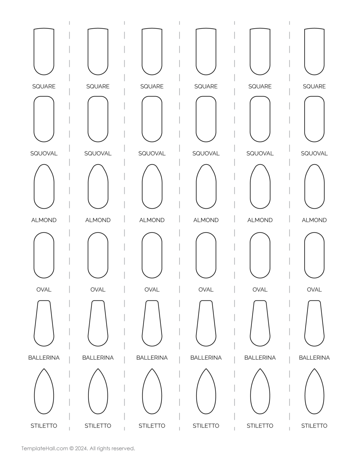 9+ Printable Nail Shape Templates [Free PDF Download]