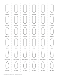 9+ Printable Nail Shape Templates [Free PDF Download]