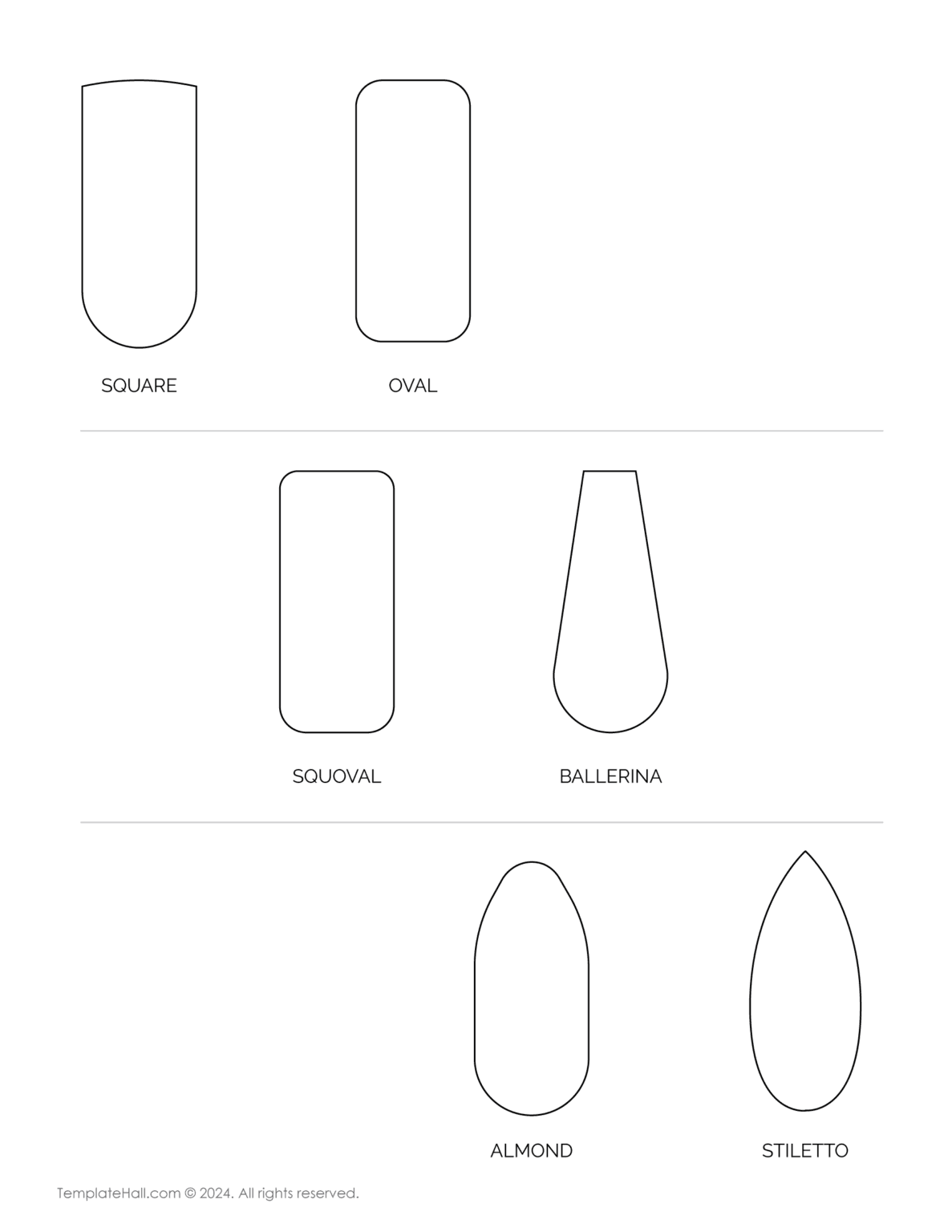 9+ Printable Nail Shape Templates [Free PDF Download]