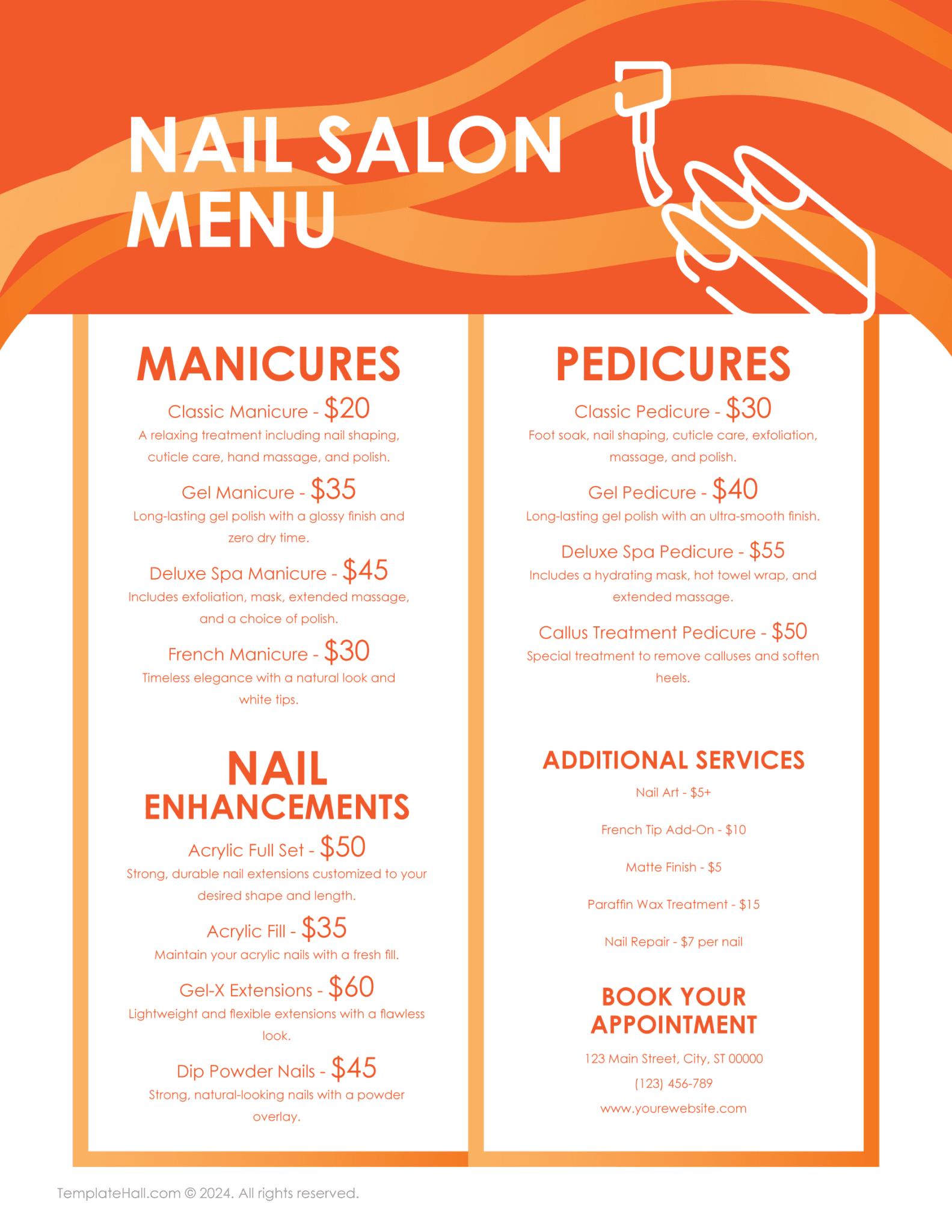 4+ Printable Nail Salon Menu Templates [PDF, Word, G. Docs, AI]