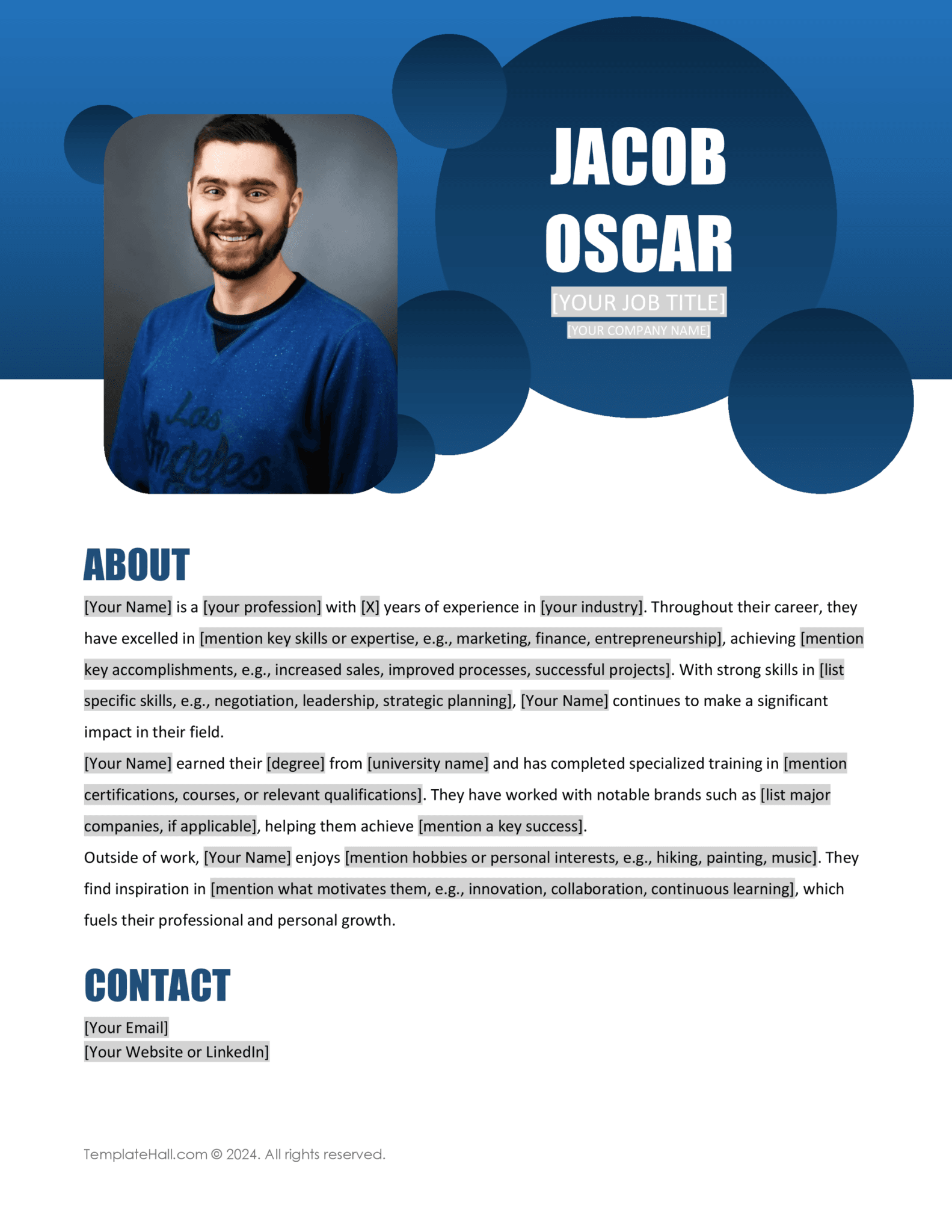 7+ Free Professional Bio Templates– Word & Google Docs Format